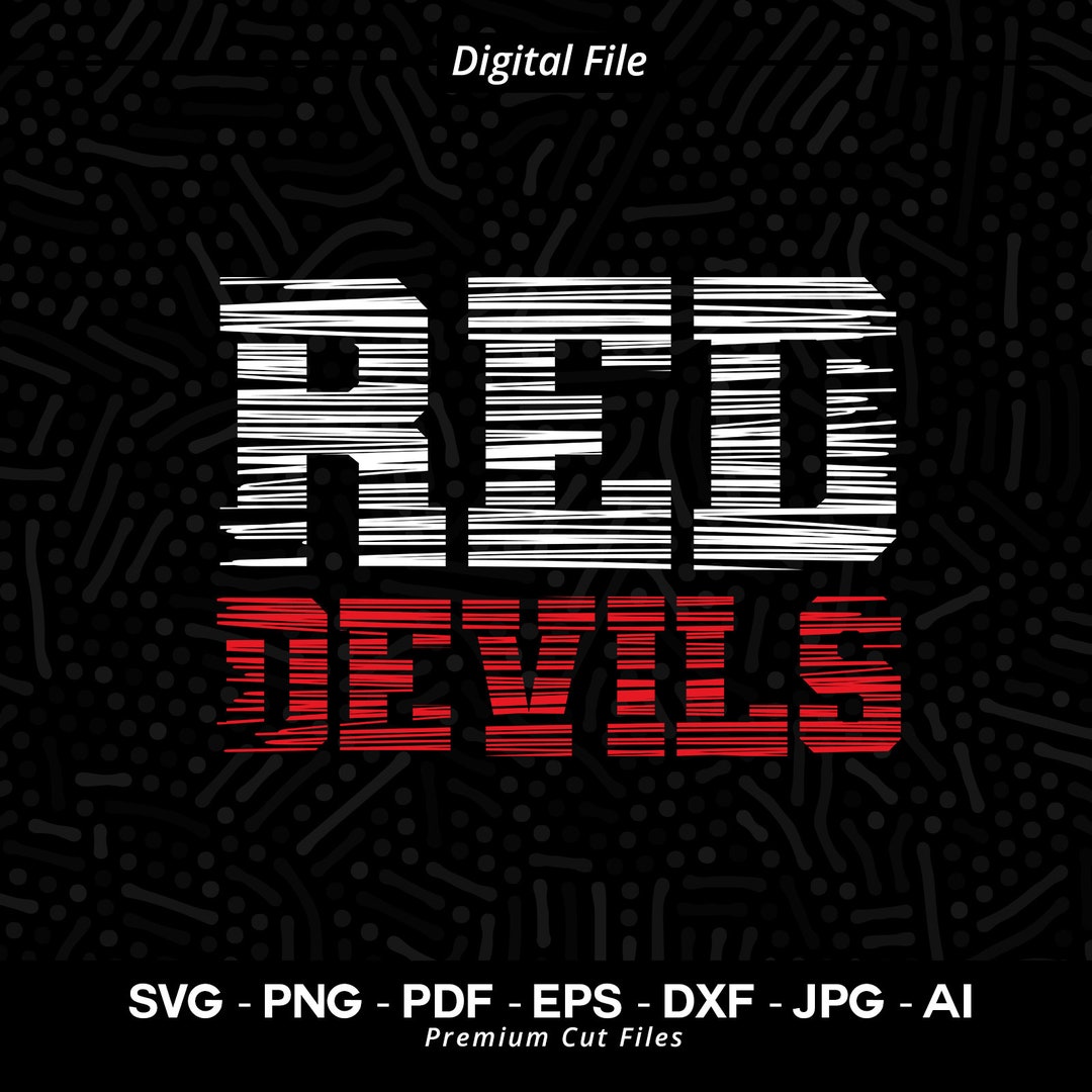 Red Devils SVG PNG, Red Devils Mascot Svg, Red Devils Cheer Svg, Red ...