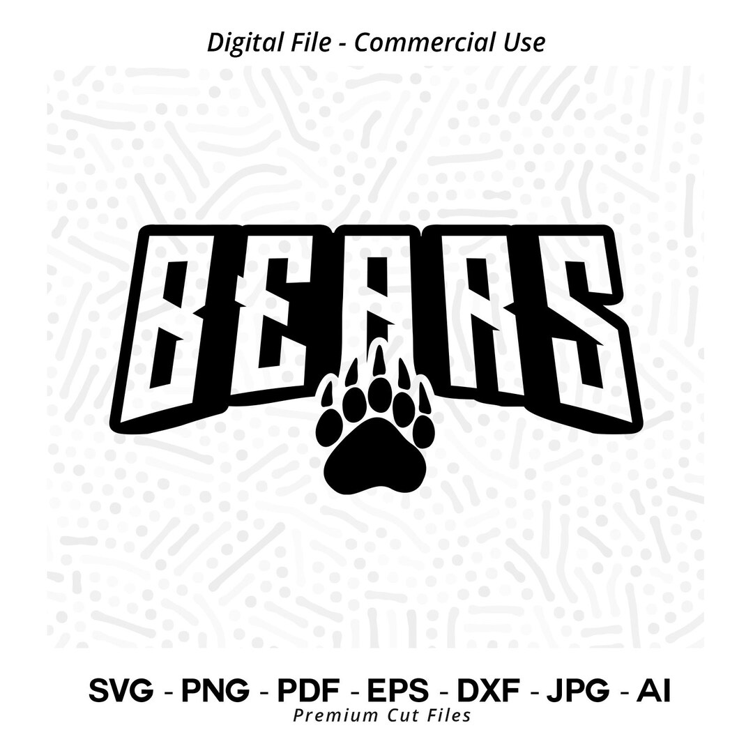 Bear SVG PNG, Bears Logo Cut File, Paw Print SVG, Bear Shirt Design ...