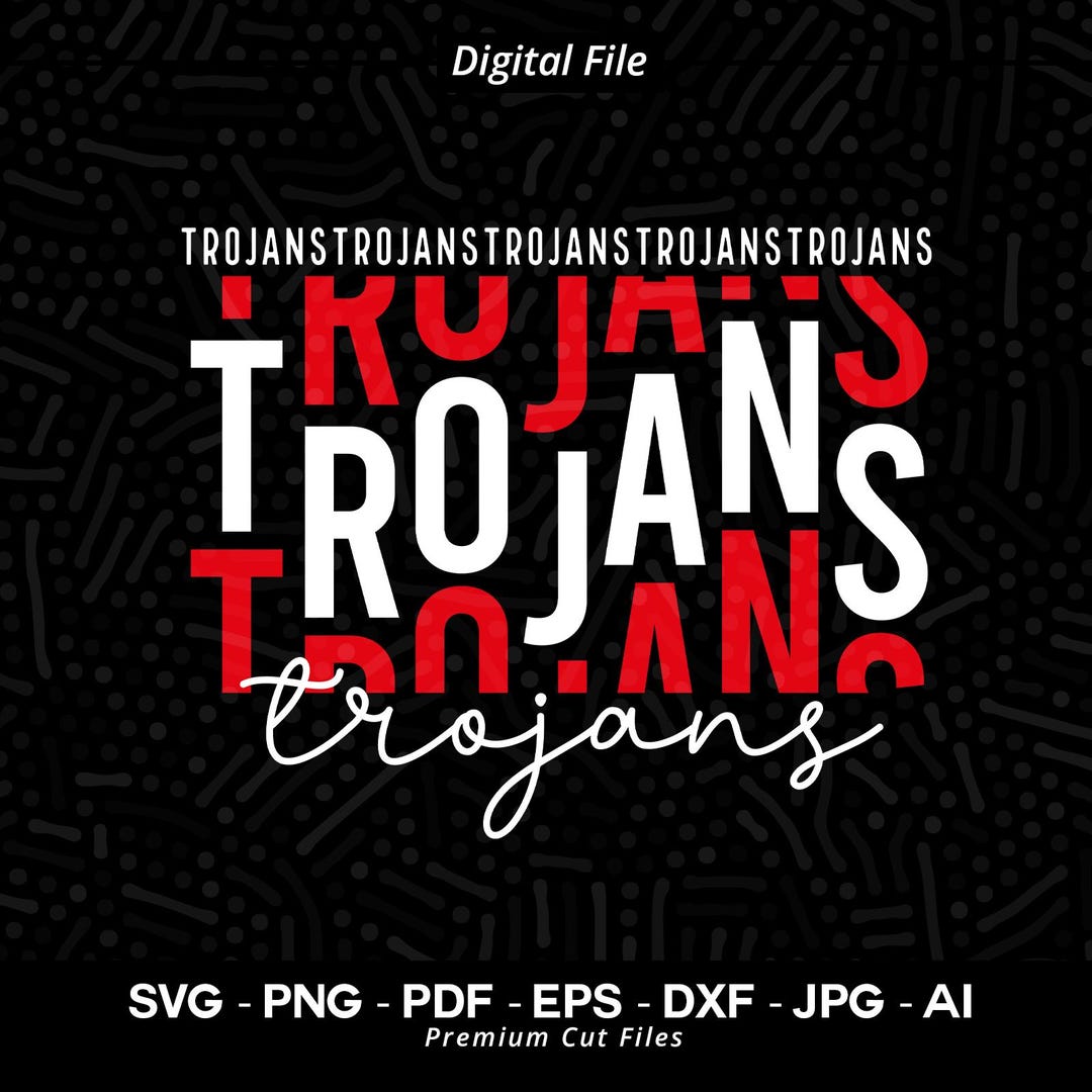 Stacked Trojans SVG PNG, Trojans Svg, Trojan Svg, Trojans Typography ...