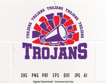 INSTANT Download Trojans Cheer Football Smooth Style - Etsy