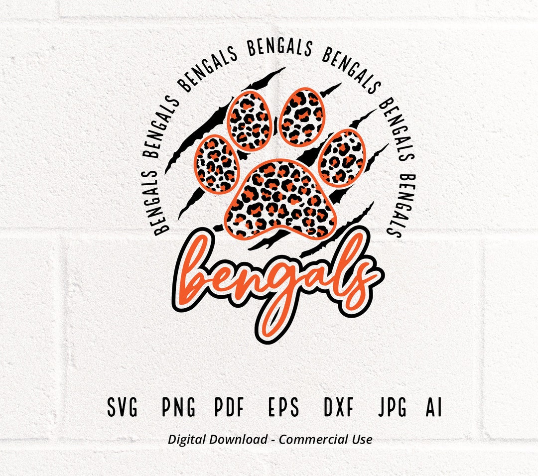 Bengals Svg Png Leopard Bengals Paw Svg Bengals Claw Svg Bengals Mascot Svg Bengals Cheer