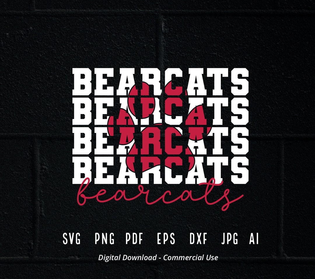 Stacked Bearcats Paw SVG, Bearcats Mascot Svg, Bearcats Svg, Bearcats ...