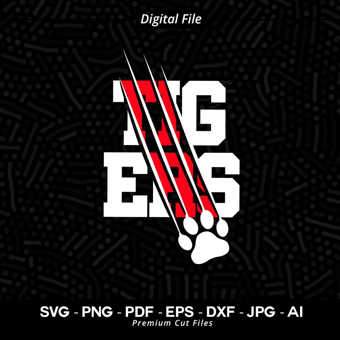 Tigers Paw SVG PNG, Tigers Svg, Tiger Svg, Paw Claw Svg, Tigers Cheer ...
