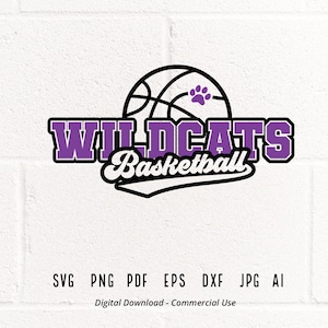 Wildcats SVG PNG, Basketball Svg, Wildcats Basketball Svg, Wildcats Paw ...