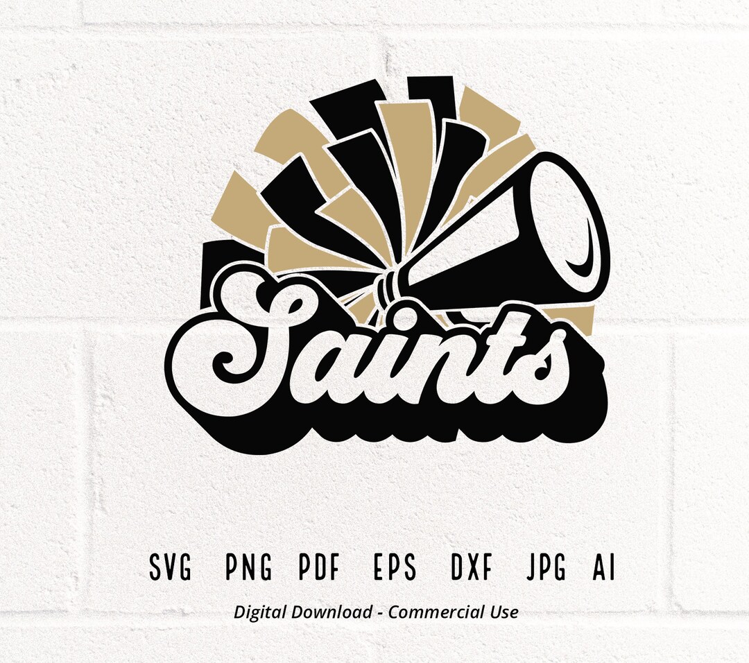 Saint Cheer Svg, Saint, Saints, Cheer Svg, Png, Sublimation, Pom Pom ...