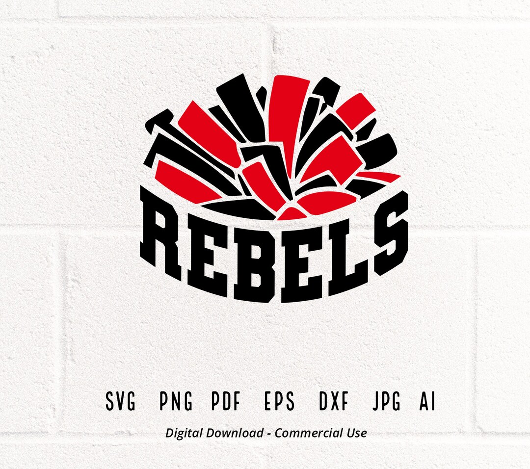 Rebel Cheer Svg, Rebel, Rebels, Cheer Svg, Png, Sublimation, Pom Pom ...