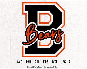 Bears Svg, Bears Png, Bears Mascot Svg, Bears Cheer Svg, Bears Shirt ...