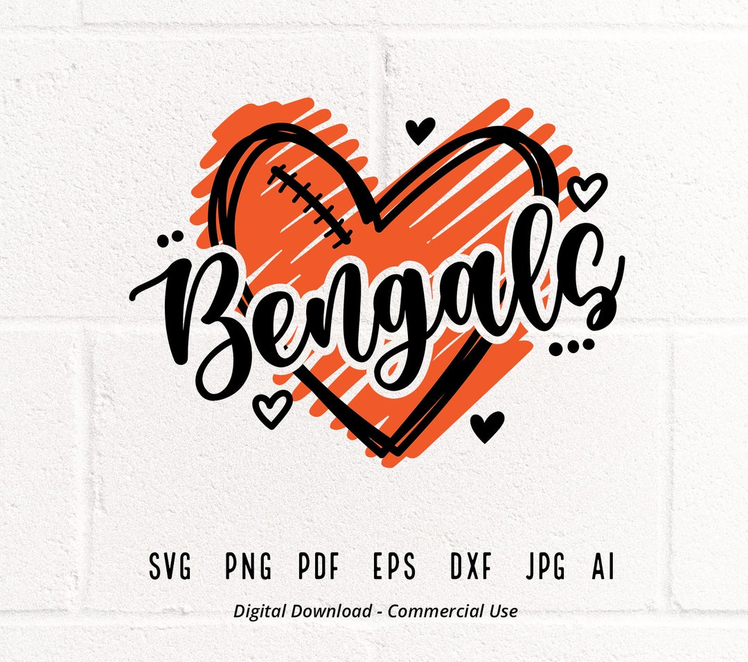 Bengals SVG PNG, Bengals Heart Svg, Bengals Football Svg, Bengals ...
