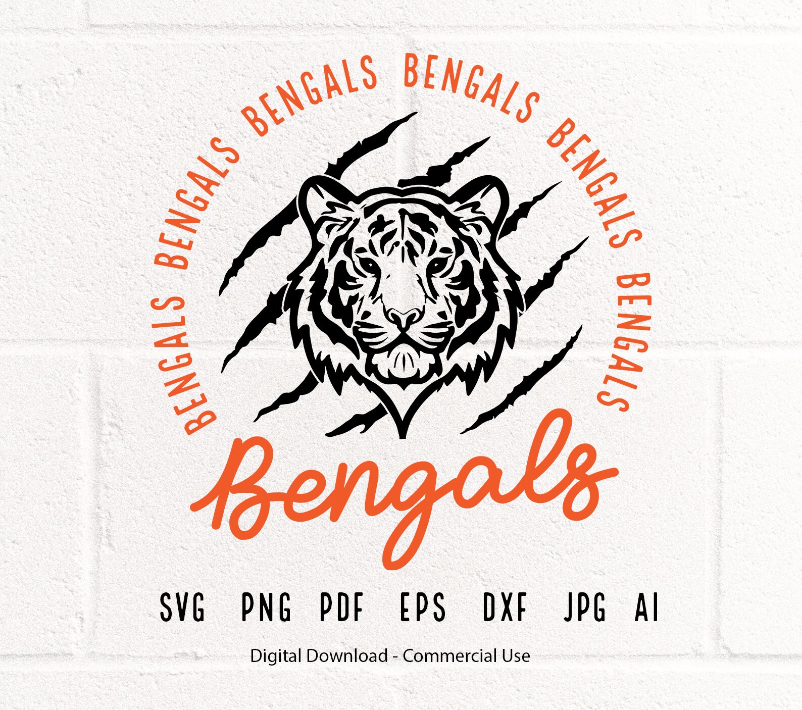 Bengals SVG PNG, Bengals Face Svg, Bengals Claw Svg, Bengals Mascot Svg, Bengals Cheer Svg ...