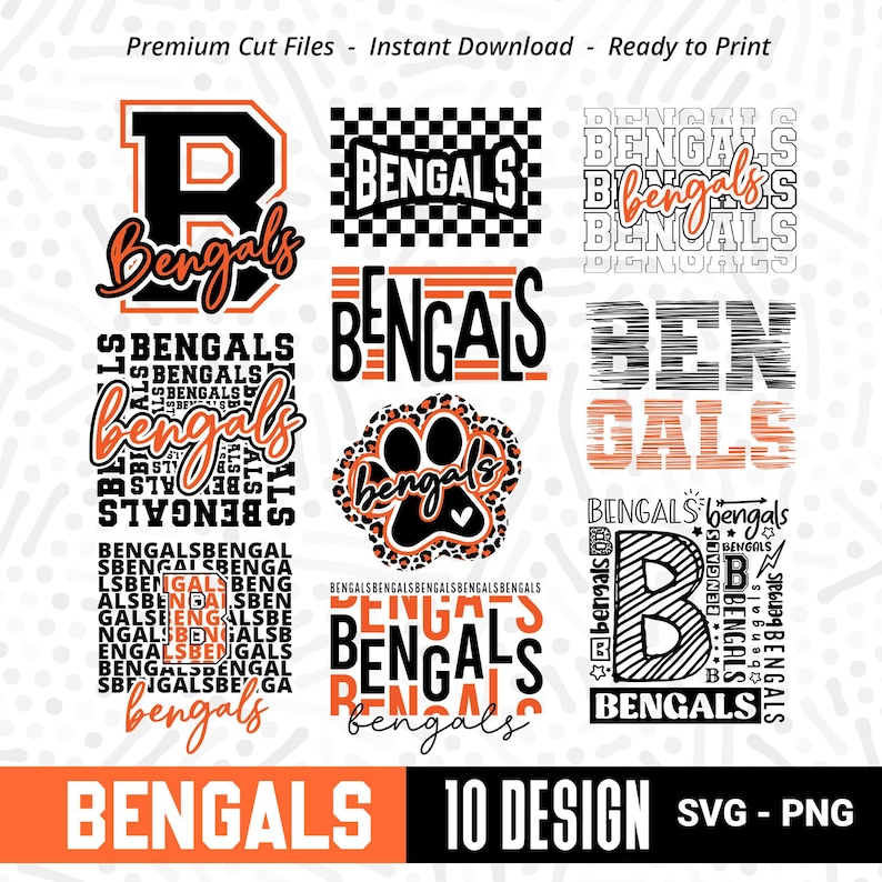 Bengals SVG PNG Bundle, School Spirit Typography (digital Download) - Etsy