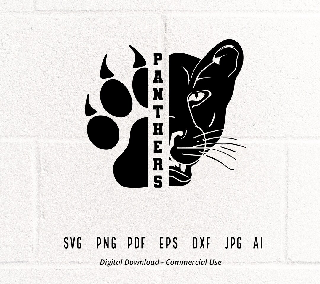 Panthers SVG PNG, Panthers Face Svg, Panthers Paw Svg, Panthers Mascot ...