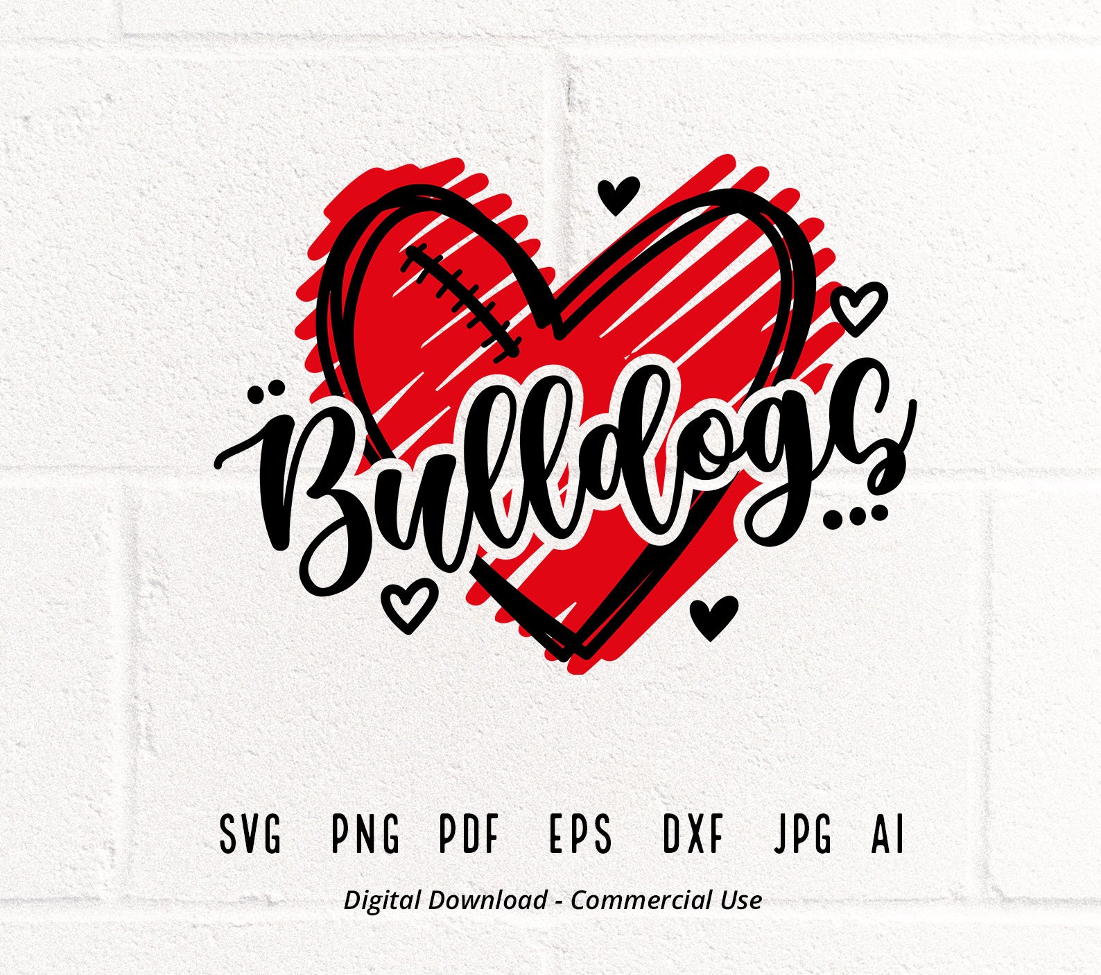 Bulldogs Heart SVG, Football Cheer, School Spirit (digital Download) - Etsy