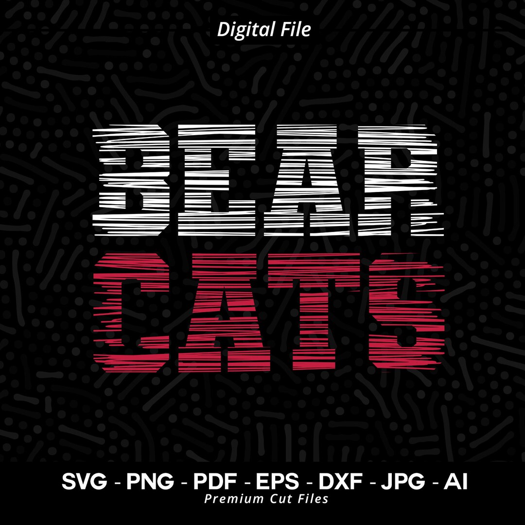 Bearcats Mascot SVG, PNG, School Spirit (digital File) - Etsy