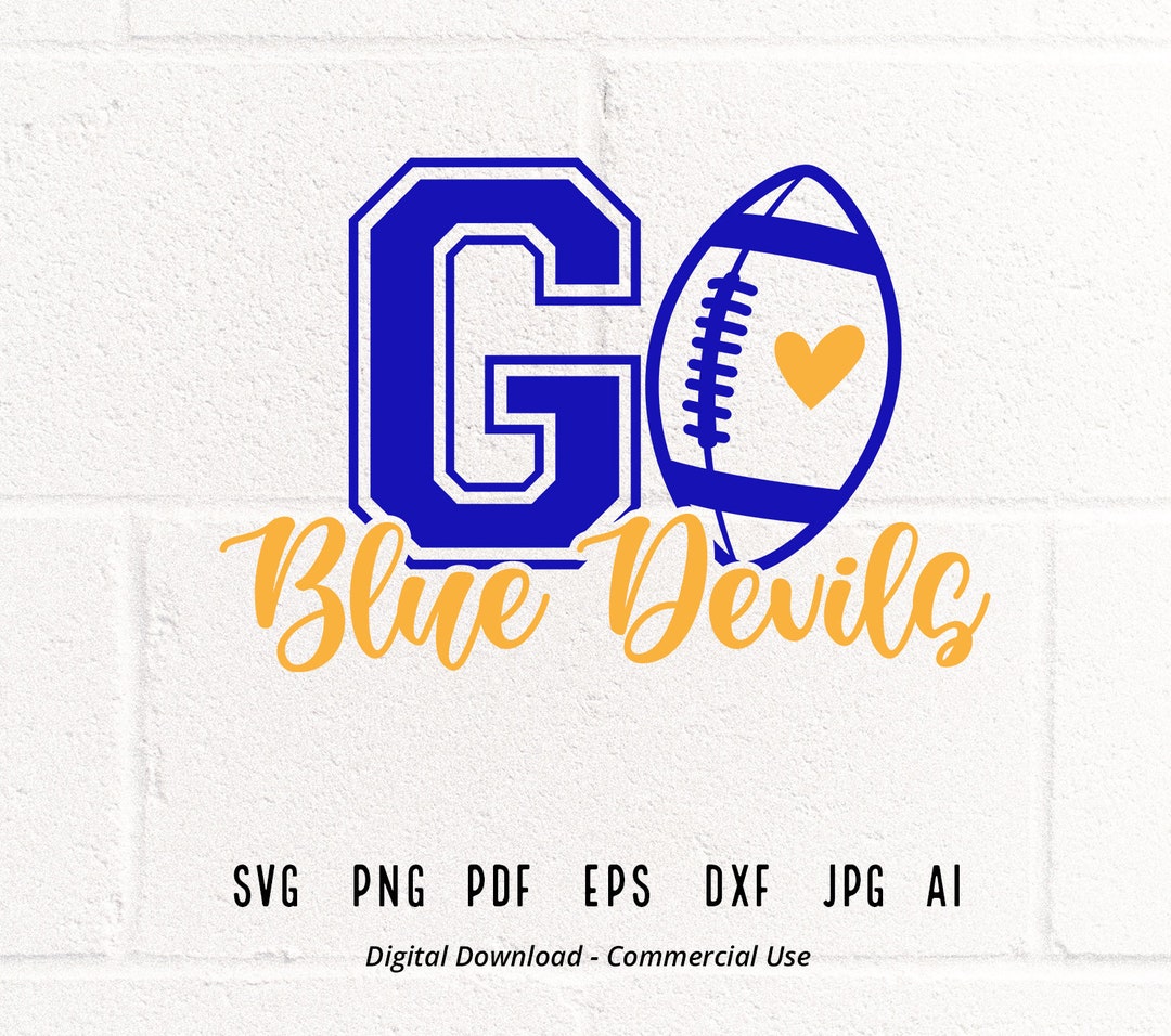 GO Blue Devils SVG PNG, Blue Devils Mascot Svg, Blue Devils Svg, Blue ...