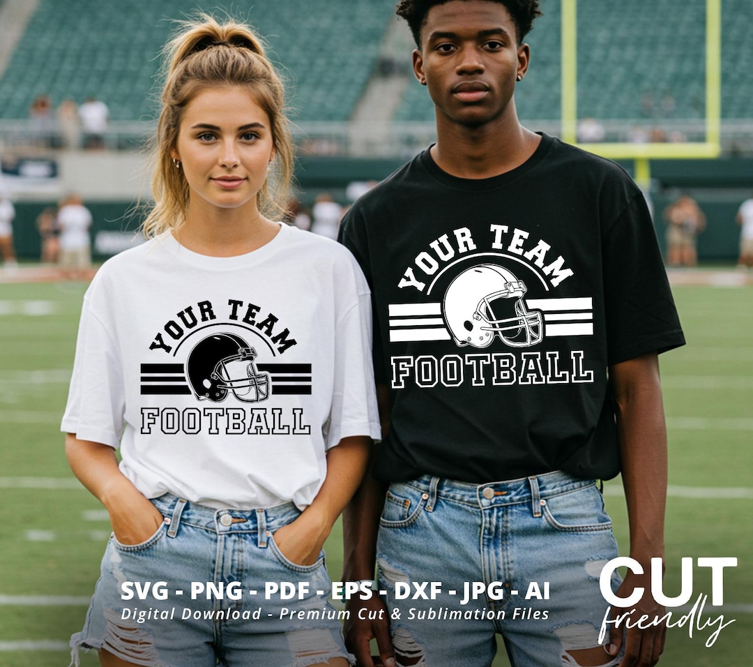 Custom Football Team Logo SVG: Editable Mascot Design for Shirts - Etsy