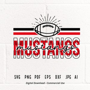 Mustangs Football Team SVG PNG, School Spirit (digital Download) - Etsy
