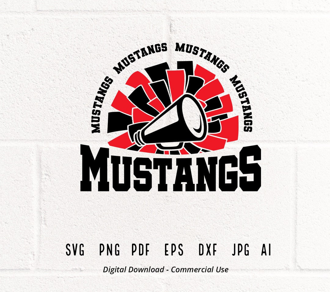 Mustangs Cheer SVG PNG, Mustangs Mascot Svg, Mustangs Svg, Mustangs ...
