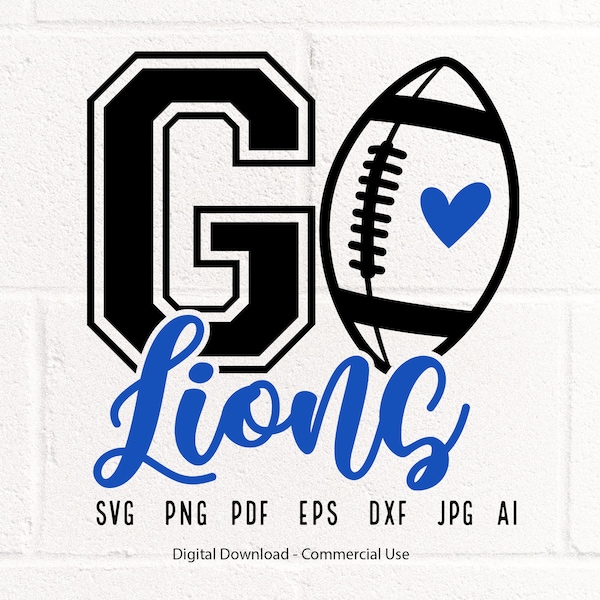 Lions Football Svg - Etsy