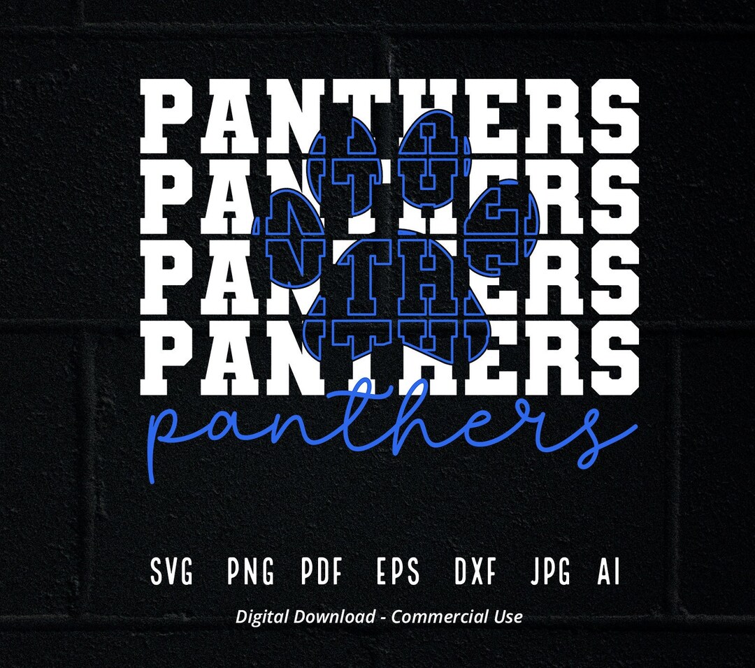 Stacked Panthers Paw SVG Panthers Mascot Svg Panthers Svg - Etsy