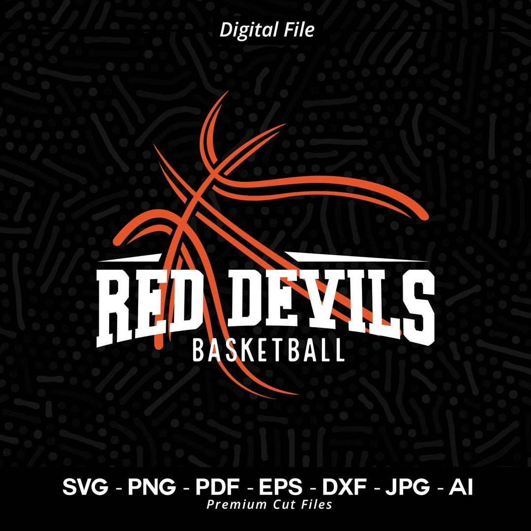 Basketball SVG PNG, Red Devils, Basketball, Svg, Red Devil Basketball ...