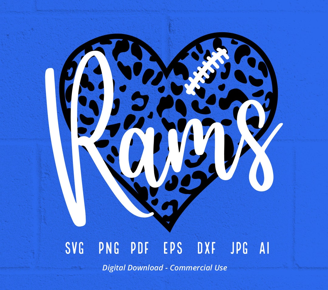Leopard Heart Rams SVG PNG, Rams Mascot Svg, Rams Svg, Rams School Team ...