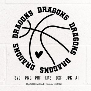 Dragon Basketball Svg, Dragon, Dragons, Basketball Svg, Png ...