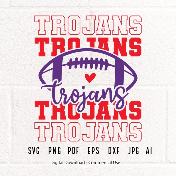 Trojans Football Svg - Etsy