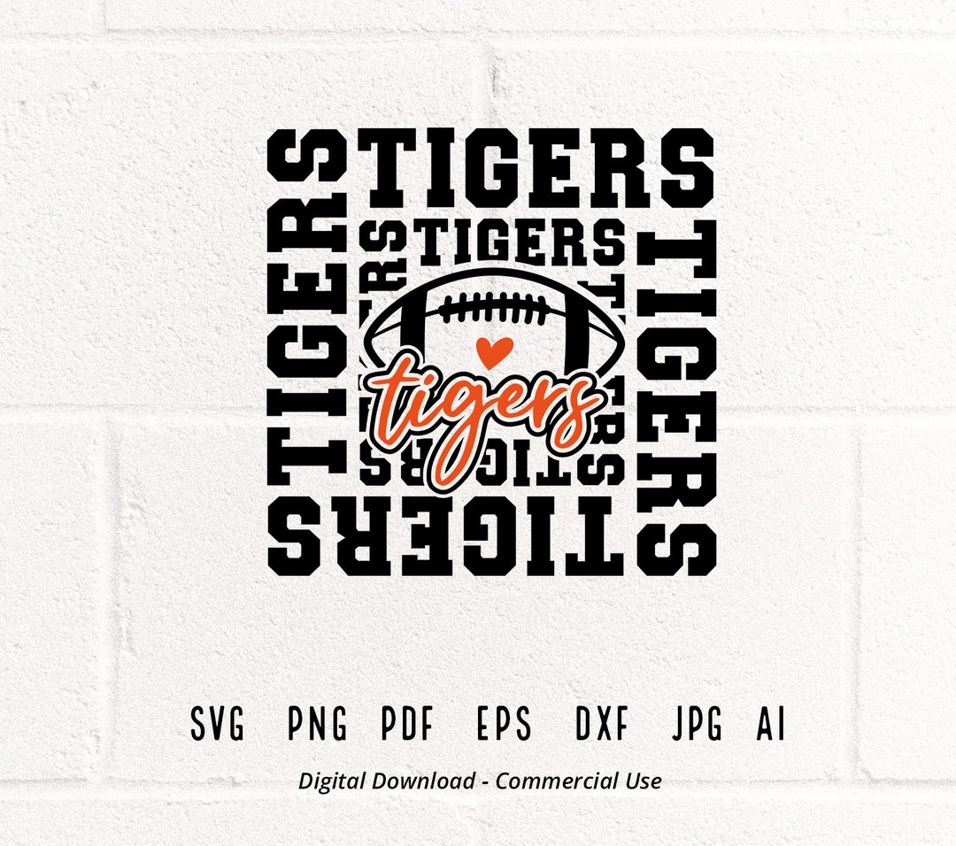 Tigres Fútbol SVG PNG, Tigres Mascota svg, Tigres Cheer svg, Tigres ...