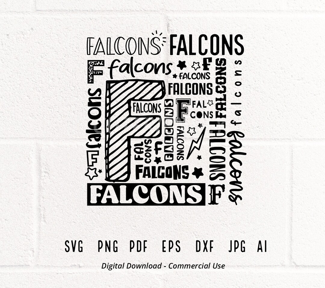 Falcons SVG PNG, Falcons Mascot Svg, Falcons Typography Svg, Falcons ...