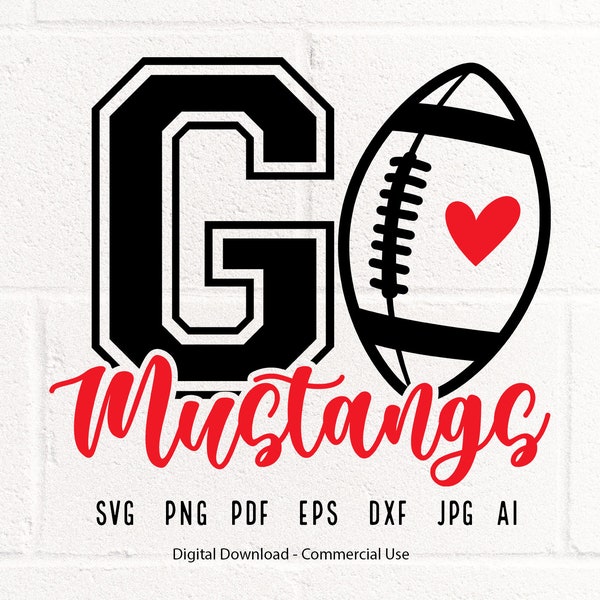 Mustangs Football Svg - Etsy
