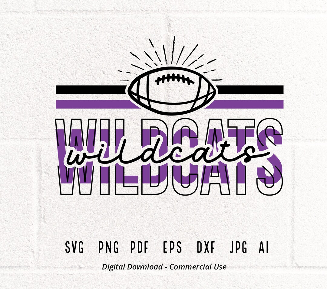 Wildcats Football SVG PNG, Wildcats Mascot Svg, Wildcats Svg, Wildcats ...