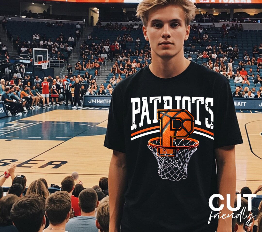 Patriots Basketball PNG Sublimation Design With Varsity Letter P and ...