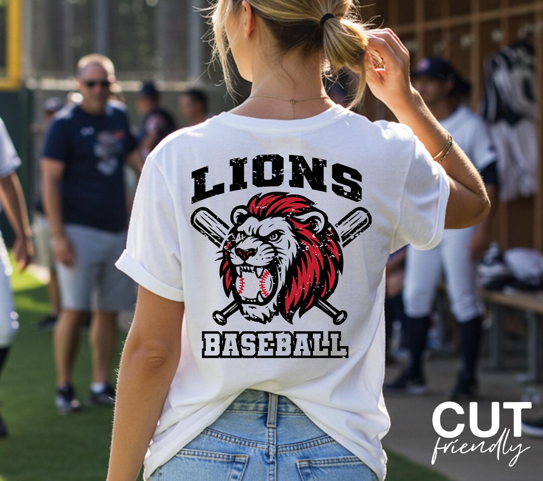 Lions Baseball Mascot PNG, Fierce Bitten Ball Design (digital Download ...