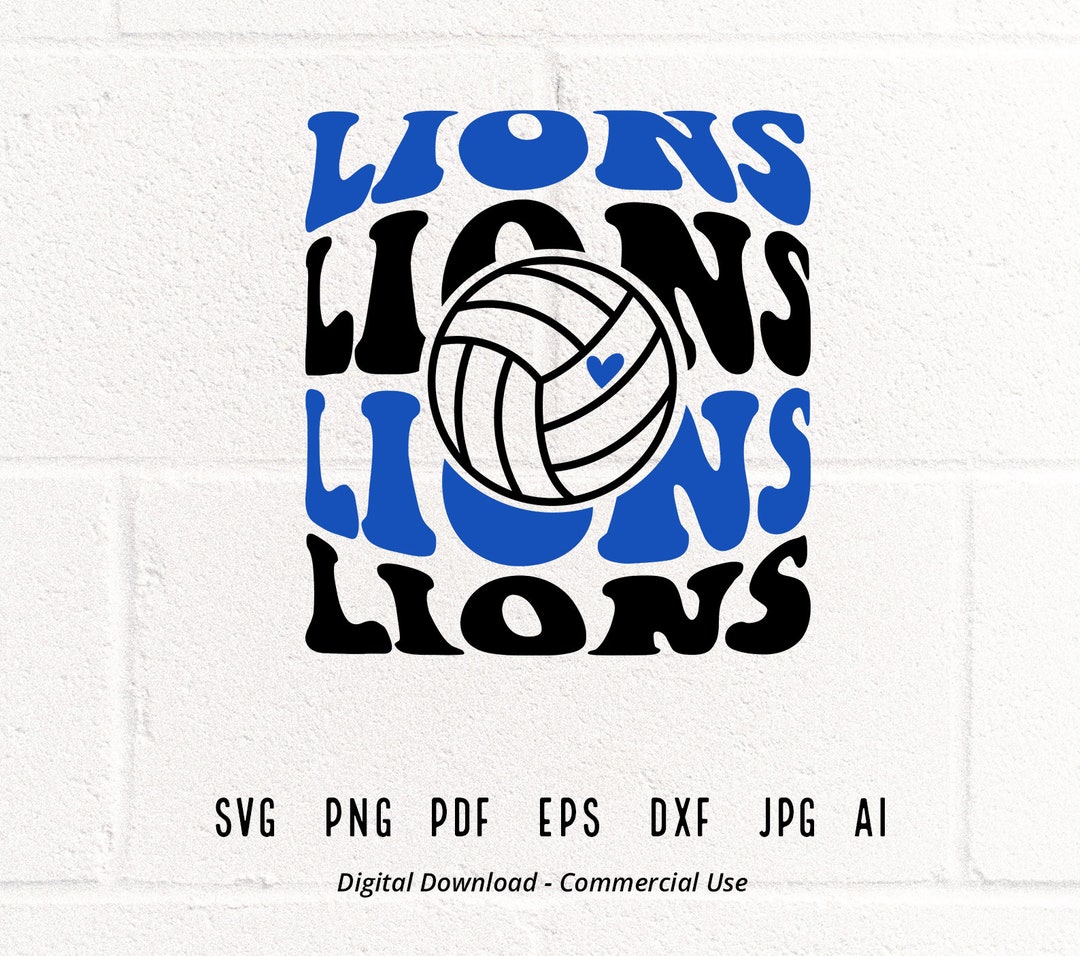Lions Volleyball SVG: Mascot School Team Design (digital Download) - Etsy