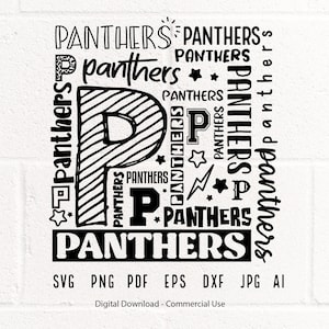 Panthers Mascot SVG, Typography Shirt Design (digital Download) - Etsy