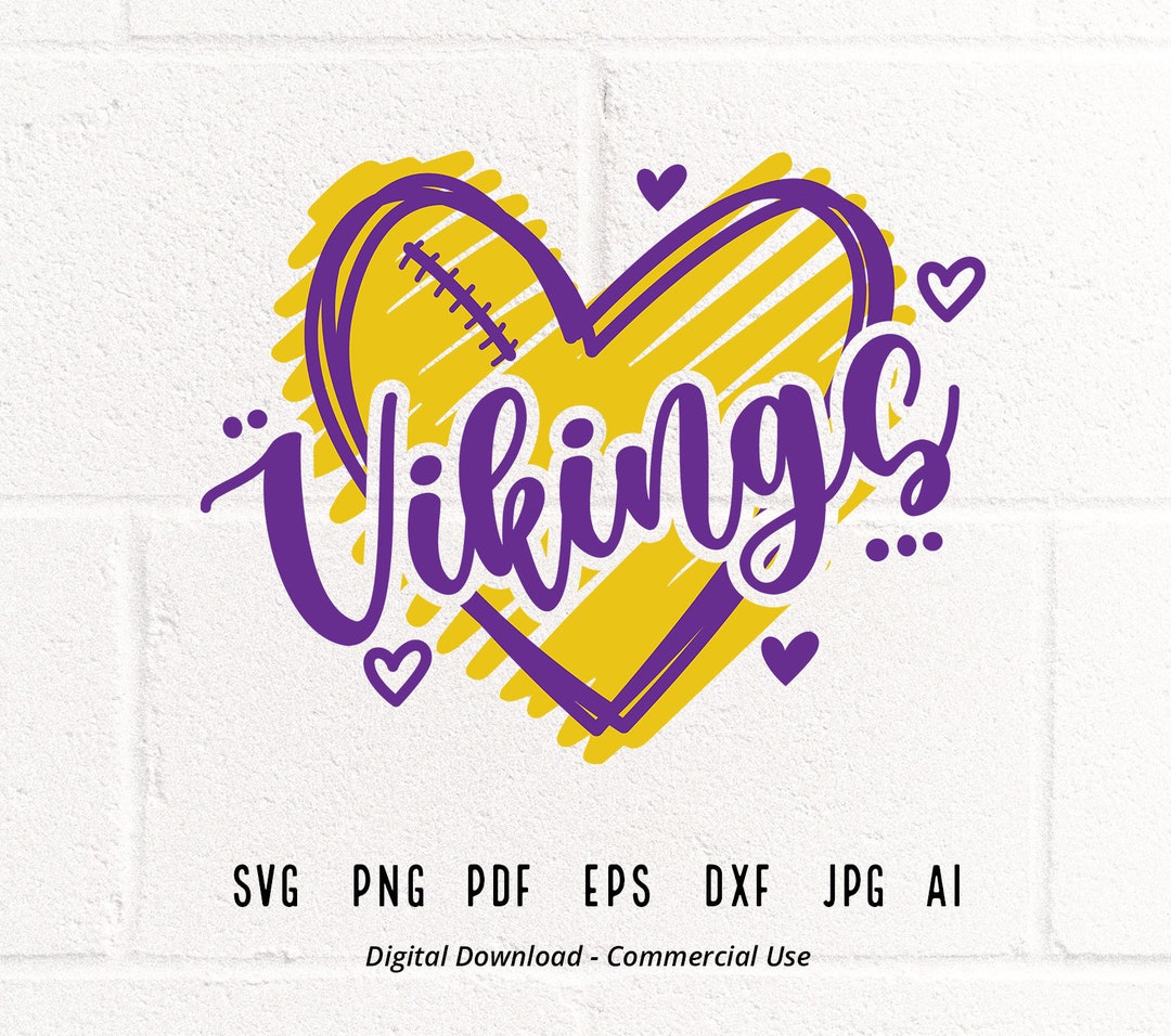 Vikings SVG PNG, Vikings Heart Svg, Vikings Football Svg, Vikings ...