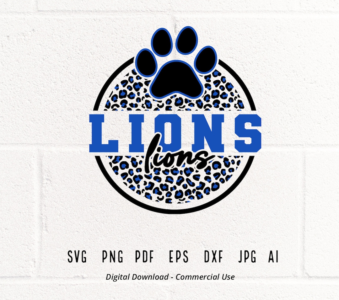 Leopard Print Lions Paw SVG, Cheer Mascot (digital Download) - Etsy