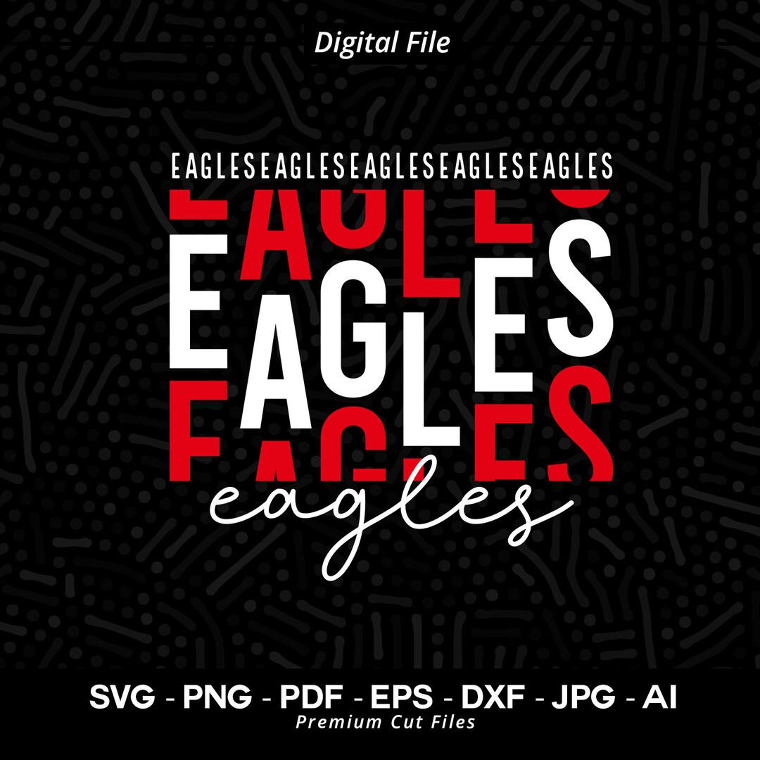 Stacked Eagles SVG PNG, Eagles Svg, Eagle Svg, Eagles Typography ...