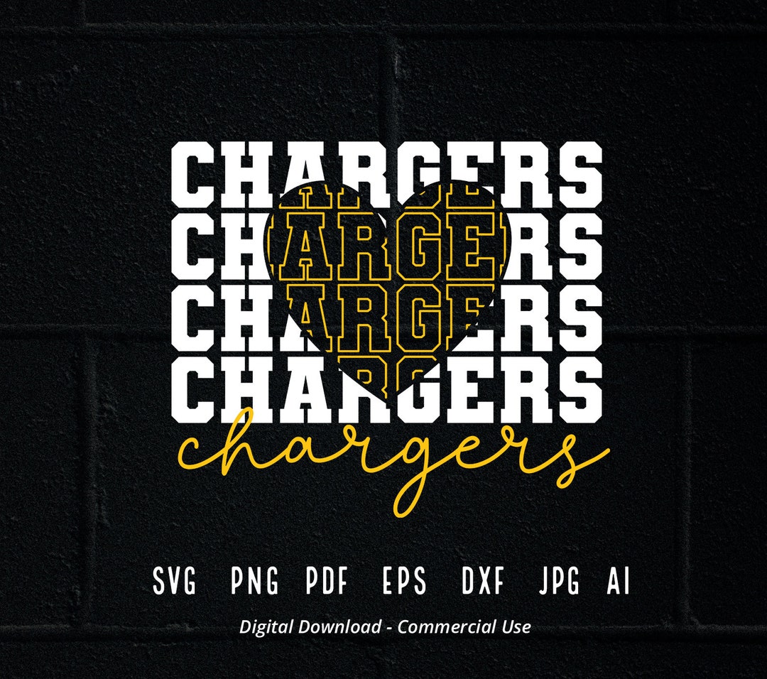 Stacked Chargers SVG, Chargers Mascot Svg, Chargers Svg, Chargers ...