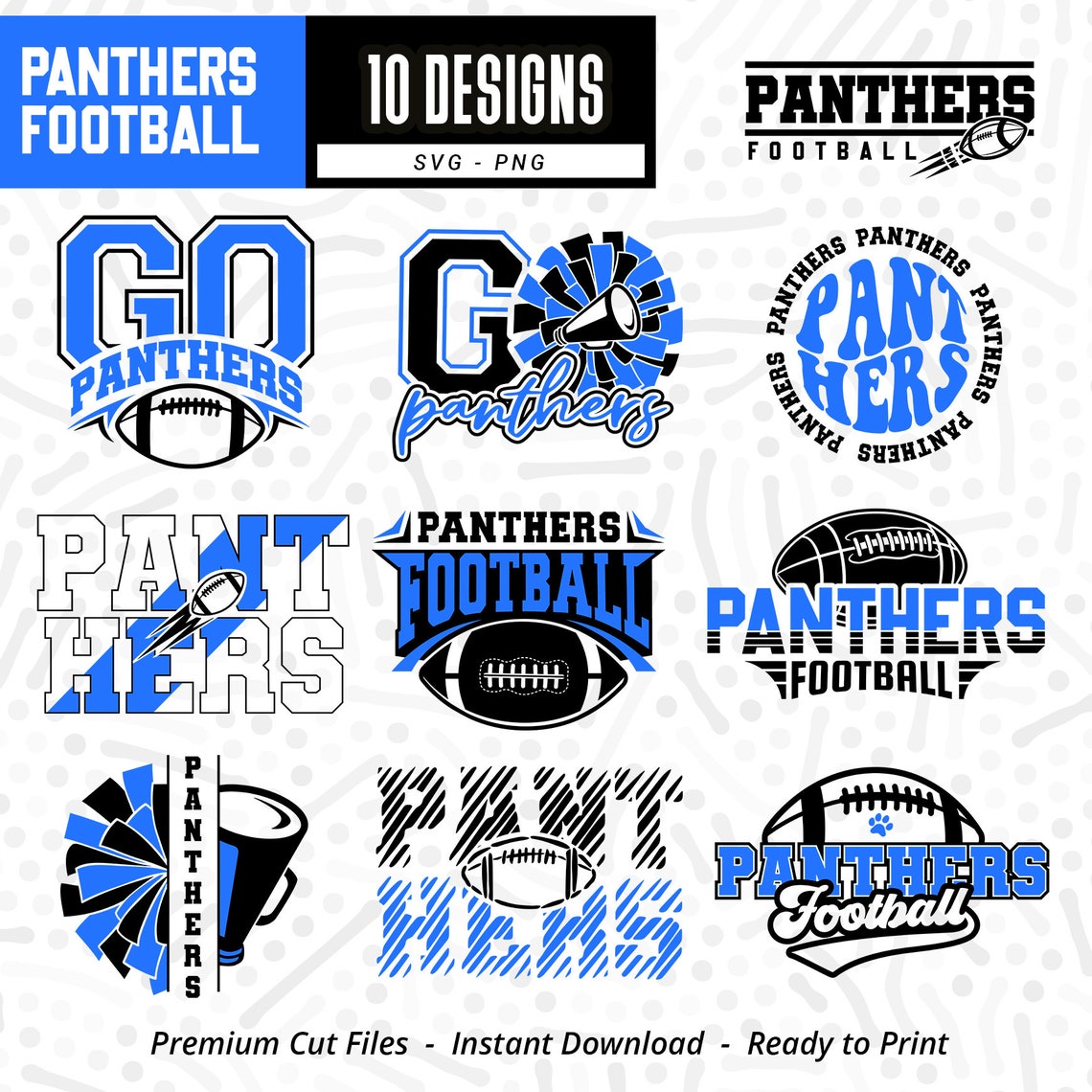 Panthers Football SVG PNG Bundle, School Spirit Designs - Etsy