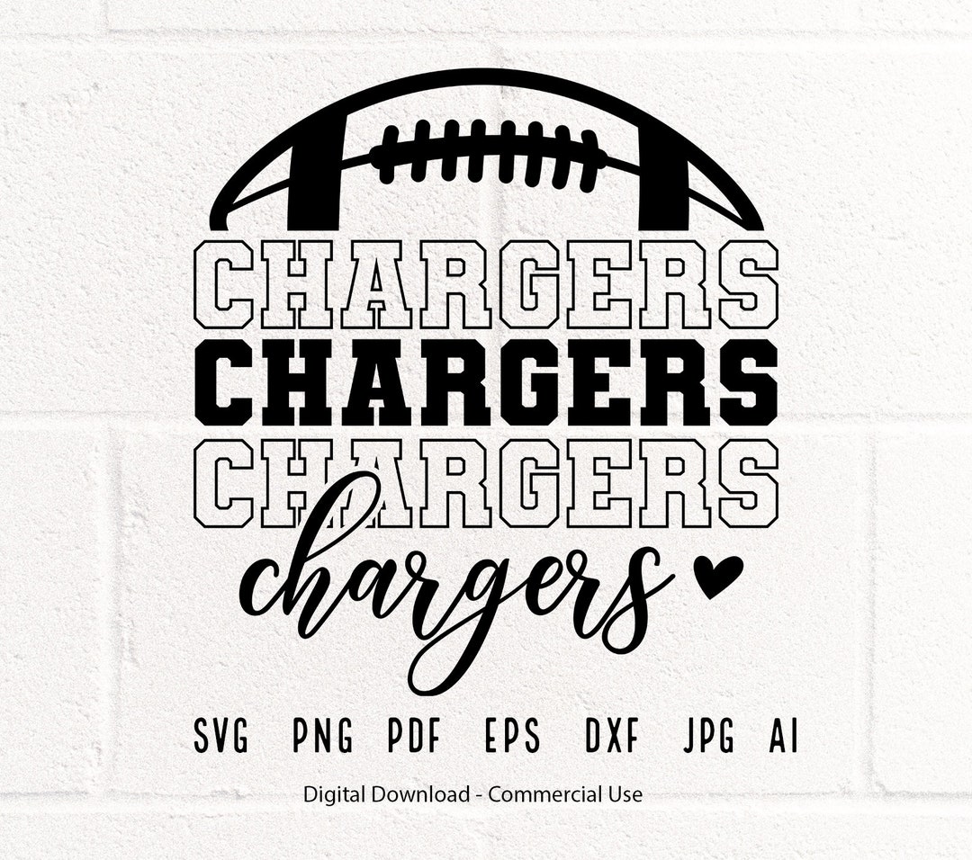 Stacked Chargers SVG, Chargers Mascot Svg, Chargers Svg, Chargers ...