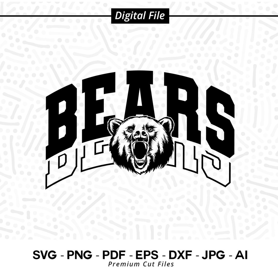 Bears SVG PNG, Bears Face Svg, Bear Svg, Bears Mascot Svg, Bears Cheer ...