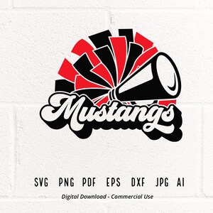 Mustangs Cheer SVG PNG, Mustangs Mascot Svg, Mustangs Svg, Mustangs ...
