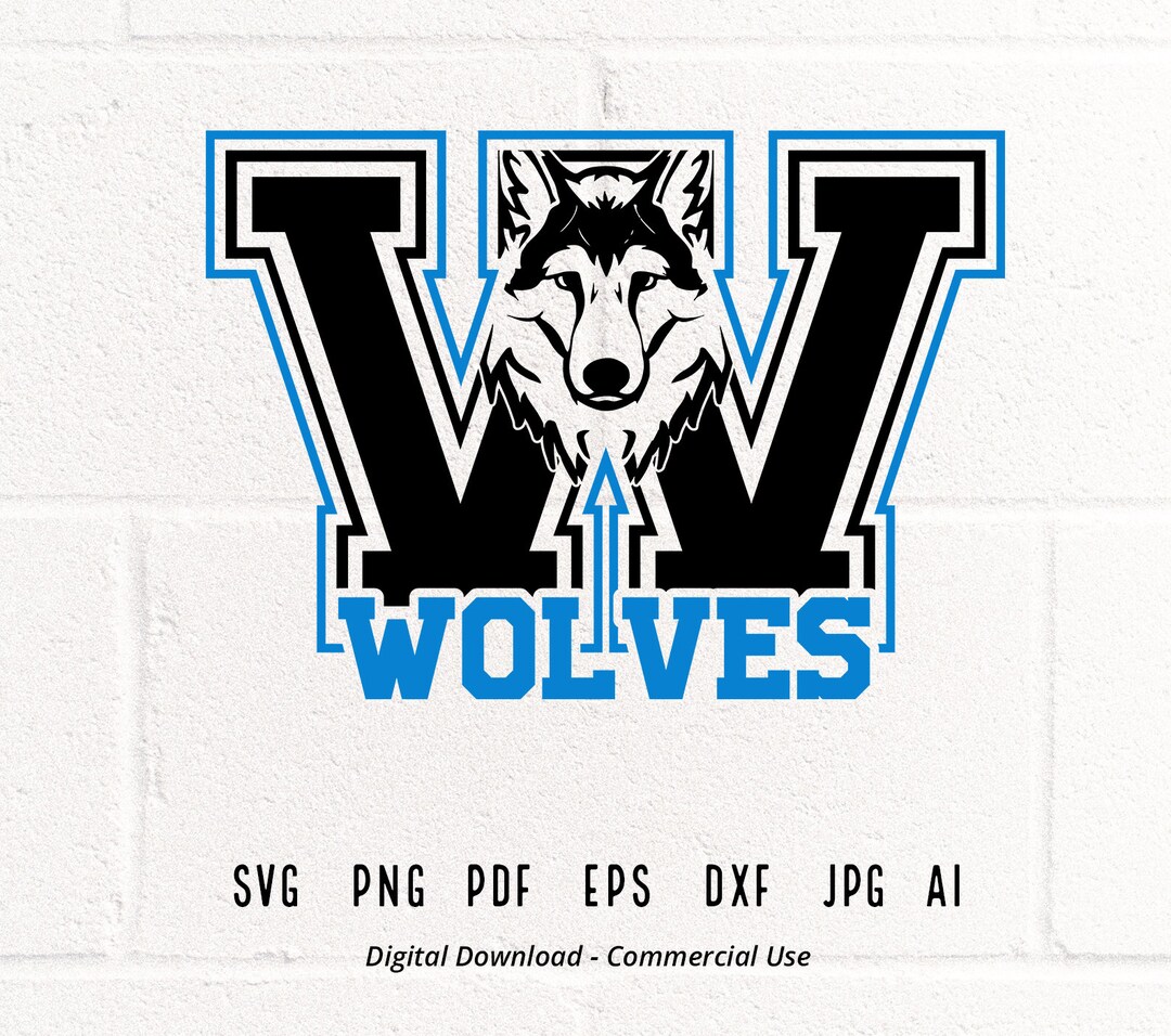 Wolves SVG PNG, Wolves Face Svg, W Wolves Svg, Wolves Mascot Svg ...