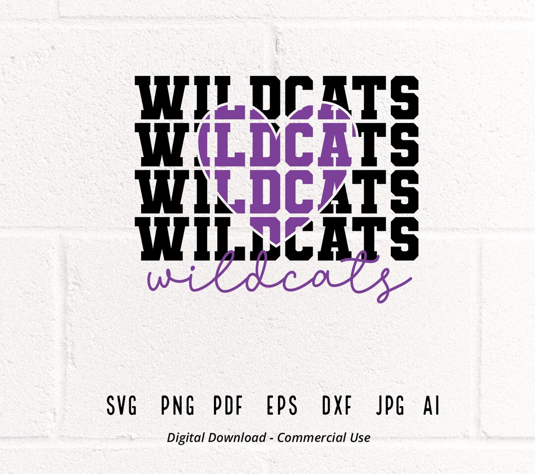 Stacked Wildcats SVG, Wildcats Mascot Svg, Wildcats Svg, Wildcats ...