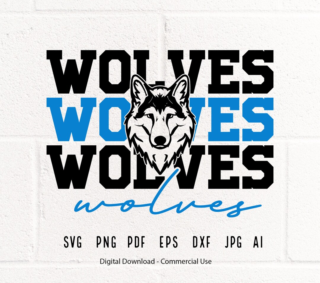 Wolves SVG PNG, Wolves Face Svg, Wolves Mascot Svg, Wolves Shirt Svg ...