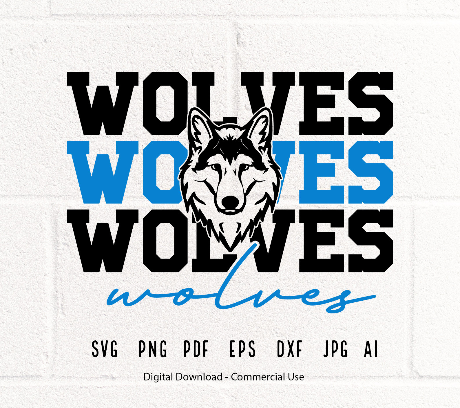 Wolves Mascot SVG, PNG, School Spirit, Wolves Face (digital Download ...