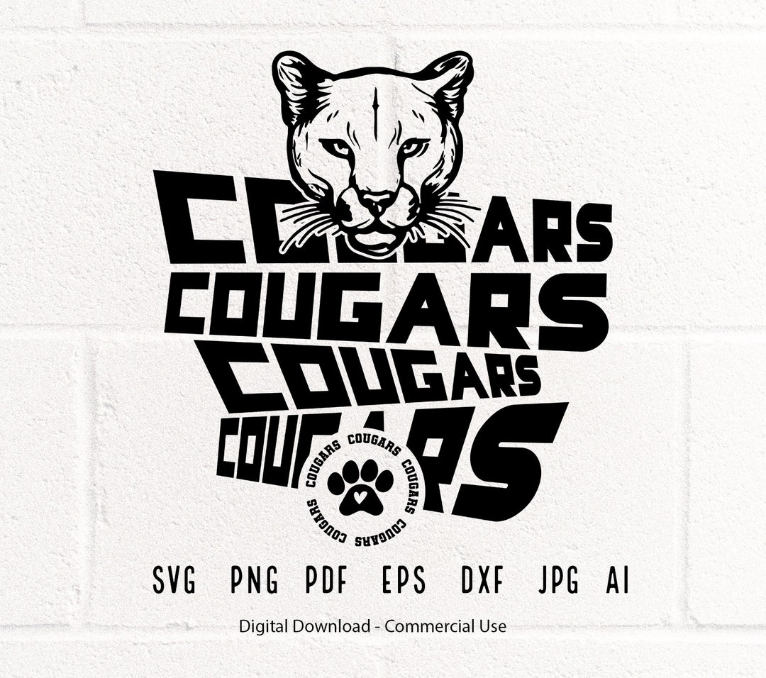 Cougars Mascot SVG, PNG, School Spirit Design (digital Download) - Etsy