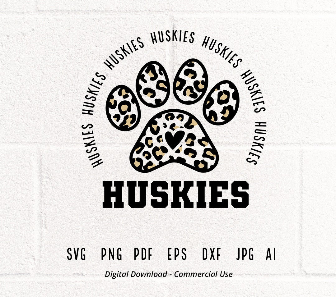 Huskies Leopard Paw Print SVG, Mascot Cheer (digital Download) - Etsy