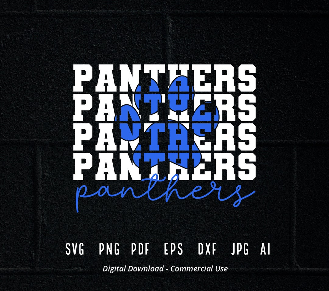 Stacked Panthers Paw SVG, Mascot Team Design (digital Download) - Etsy